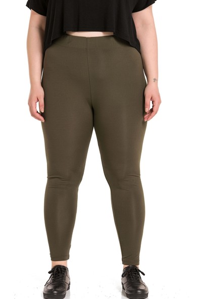 Disentis Modest Büyük Beden Beli Lastikli Bilek Hizasında Haki Bayan Tayt Disentis Modest Büyük Beden Beli Lastikli Bilek Hizasında Haki Bayan Tayt