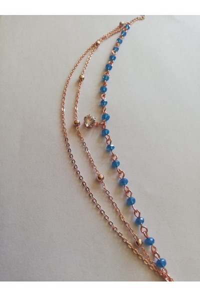 Rihen's World Mavi Boncuklu Toplu Zincirli Halhal Rihen's World Mavi Boncuklu Toplu Zincirli Halhal