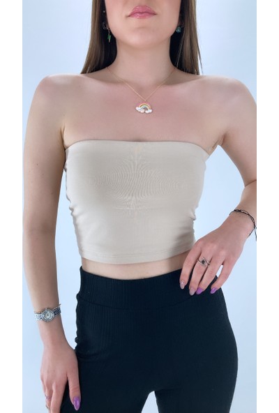 Rouva Straplez Crop Bej - LKS.211.268 Rouva Straplez Crop Bej - LKS.211.268