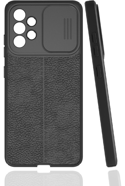 Case 4U Samsung Galaxy A32 4g Uyumlu Kılıf Sürgülü Niss Slide Kamera Korumalı Deri Görünümlü Leke Tutmaz Lüks Silikon Siyah Case 4U Samsung Galaxy A32 4g Uyumlu Kılıf Sürgülü Niss Slide Kamera Korumalı Deri Görünümlü Leke Tutmaz Lüks Silikon Siyah