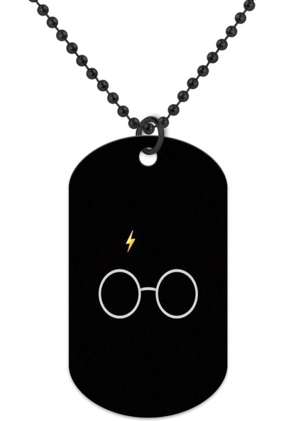 Rowalsi Harry Potter Baskılı Siyah Zincirli Künye/kolye TYT1590