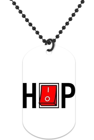 Rowalsi Hi(O)P Baskılı Siyah Zincirli Künye/kolye YTKTRD1185