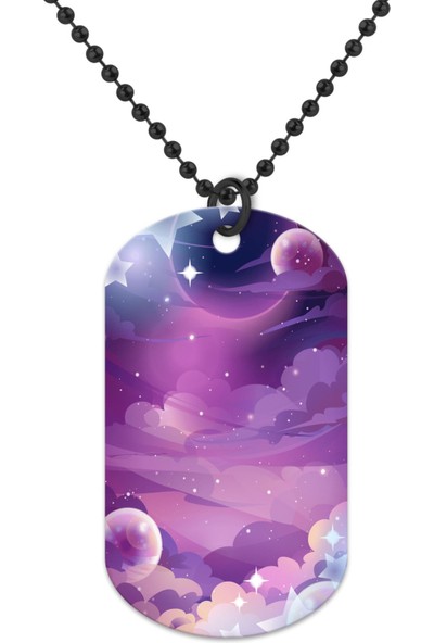 Rowalsi Night Baskılı Siyah Zincirli Künye/kolye TYT1717