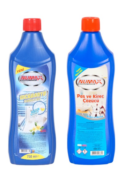 Pas ve Kireç Çözücü 750 ml + Wc Banyo Temizleyici 750 ml
