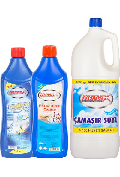 Çamaşır Suyu Ekstra Hijyen 4 L + Pas ve Kireç Çözücü + Wc Banyo Temizleyici Çamaşır Suyu Ekstra Hijyen 4 L + Pas ve Kireç Çözücü + Wc Banyo Temizleyici