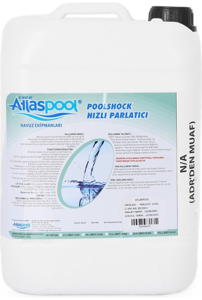 Atlas Pool Sıvı Parlatıcı Berraklaştırıcı Topaklayıcı Havuz Kimyasalı 20 kg - Liquid Brightener Atlas Pool Sıvı Parlatıcı Berraklaştırıcı Topaklayıcı Havuz Kimyasalı 20 kg - Liquid Brightener