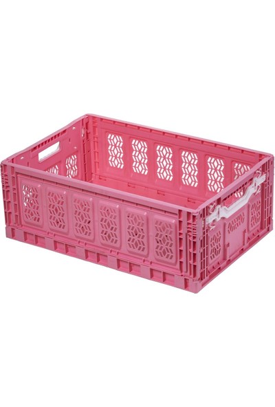 Alpinplast Pro Box Katlanır Kilitli Plastik Kasa Pembe (60X40X23 Cm)