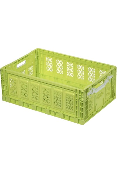 Alpinplast Pro Box Katlanır Kilitli Plastik Kasa Fıstık Yeşili (60X40X23 Cm)