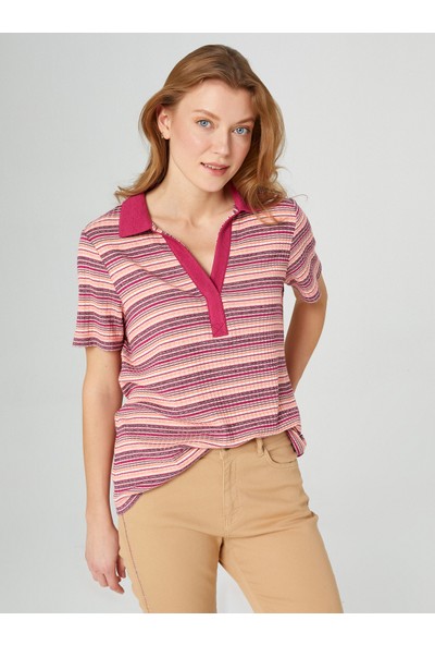 Faik Sönmez Polo Yaka Çizgili Kaşkorse T-Shirt 64730 Faik Sönmez Polo Yaka Çizgili Kaşkorse T-Shirt 64730