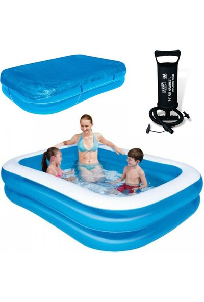 Bestway 12819 Büyük Şişme Aile Havuz Seti, 62002 POMPA+58319 Kapama Örtüsü Bestway 12819 Büyük Şişme Aile Havuz Seti, 62002 POMPA+58319 Kapama Örtüsü