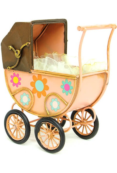 Trendio El Yapımı Dekoratif Bebek Arabası Trendio El Yapımı Dekoratif Bebek Arabası