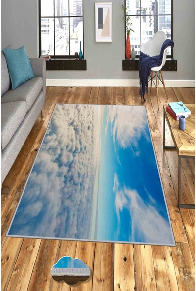 Halı Dekoratif Özel Tasarım Modern İnce Yıkanabilir 800 Gr /M2 Kaymaz Taban Trend Halı