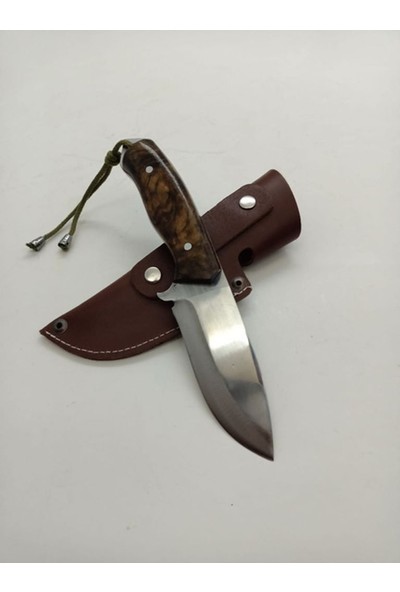 Göcen El Yapımı Bushcraft Kamp Bıçağı Kök Ceviz Kabze Paslanmaz Av Bıçağı Deri Kılıflı Göcen El Yapımı Bushcraft Kamp Bıçağı Kök Ceviz Kabze Paslanmaz Av Bıçağı Deri Kılıflı