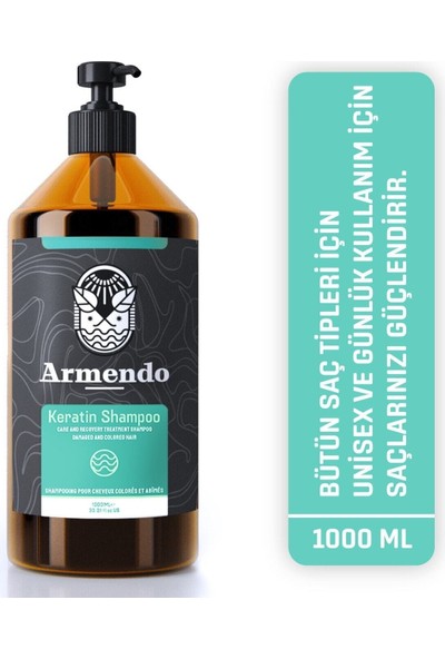 Armendo Aşırı Yıpranmış Saçlar Için Keratinli Saç Bakım Şampuanı 1000 ml Armendo-01 Armendo Aşırı Yıpranmış Saçlar Için Keratinli Saç Bakım Şampuanı 1000 ml Armendo-01