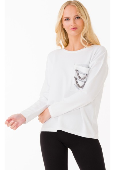 Sogo Ceplı Zıncır Aksesuarlı Bısıklet Yaka Kazak Sogo Ceplı Zıncır Aksesuarlı Bısıklet Yaka Kazak