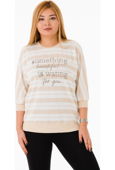 Sogo Somethıng Beautıful ...baskılı Cızgılı Sweatshirt Sogo Somethıng Beautıful ...baskılı Cızgılı Sweatshirt