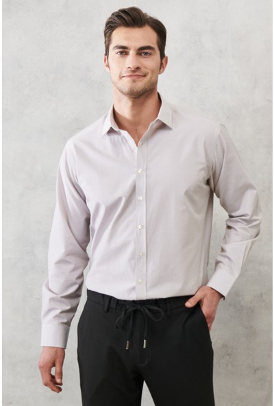 AC&Co / Altınyıldız Classics Comfort Fit Rahat Kesim Çizgili Klasik Uzun Kollu Gömlek AC&Co / Altınyıldız Classics Comfort Fit Rahat Kesim Çizgili Klasik Uzun Kollu Gömlek