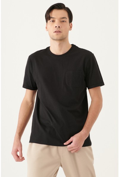 Ac&Co / Altınyıldız Classics Erkek Siyah Slim Fit Dar Kesim %100 Pamuk Bisiklet Yaka Tişört Ac&Co / Altınyıldız Classics Erkek Siyah Slim Fit Dar Kesim %100 Pamuk Bisiklet Yaka Tişört