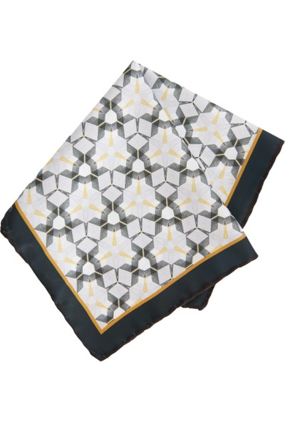 Altınyıldız Classics Erkek Beyaz-Yeşil Desenli Mendil Altınyıldız Classics Erkek Beyaz-Yeşil Desenli Mendil