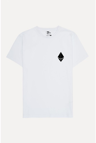 Ethereum Baskılı Beyaz T-Shirt