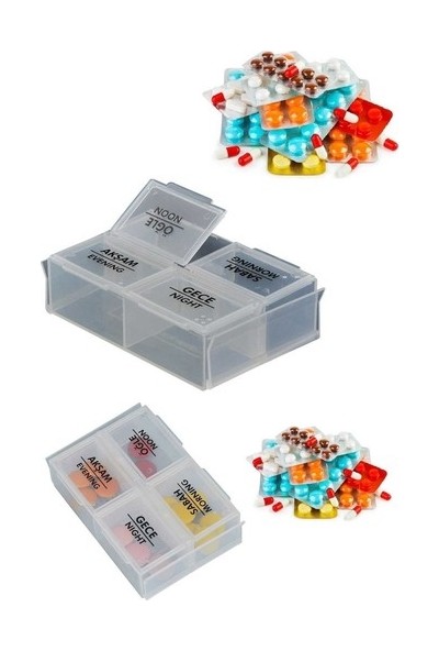 CANDEL 4 Öğün Günlük Hap Ilaç Saklama Taşıma Kutusu Ilaç Hatırlatıcı CANDEL 4 Öğün Günlük Hap Ilaç Saklama Taşıma Kutusu Ilaç Hatırlatıcı