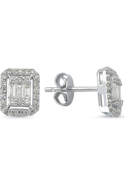 Altın Çizgi 0.53 Karat Pırlanta Baget Küpe