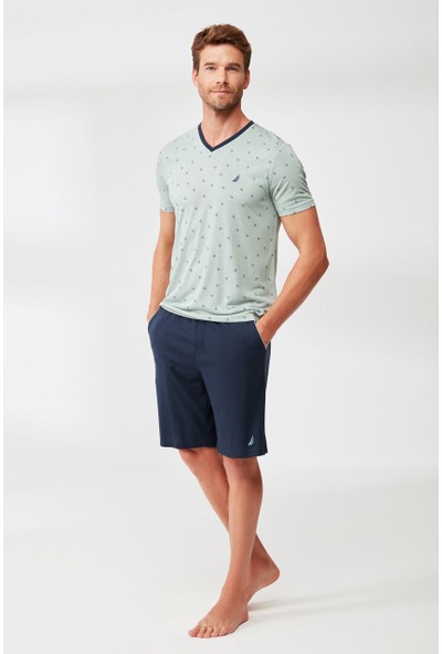 Nautica Çapa Desenli Şort Takım