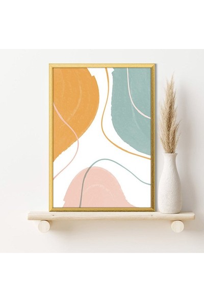 Araste Turuncu - Pembe - Yeşil Soyut Desenler 1 Çerçeve ve Poster - SO1135