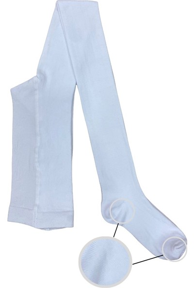 Belyy Socks Düz Beyaz Pamuklu Külotlu Çorap Belyy Socks Düz Beyaz Pamuklu Külotlu Çorap