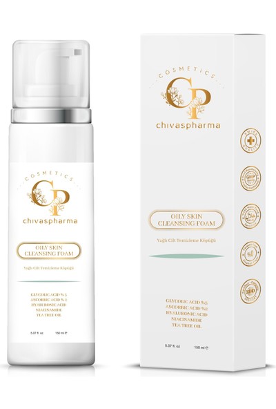 Chivaspharma Yağlı Cilt Temizleme Köpüğü Oily Skin Cleansing Foam 150 ml Chivaspharma Yağlı Cilt Temizleme Köpüğü Oily Skin Cleansing Foam 150 ml