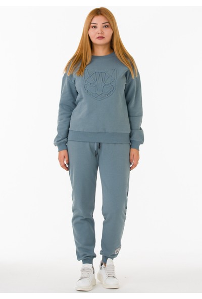 Sogo Kedı Kafa Gofre Baskılı Eşofman Takım