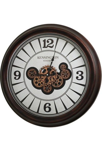 Evden Konsept Bronz Eskitme Çarklı Duvar Saati Evden Konsept Bronz Eskitme Çarklı Duvar Saati
