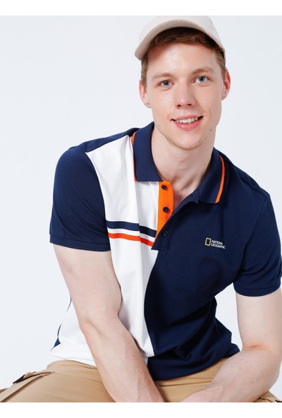 National Geographic C-Ronson StandartKalıp Düz Lacivert Erkek Polo T-Shirt