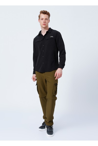 National Geographic Nubra Normal Bel Standart Kalıp Düz Haki Erkek Kargo Pantolon