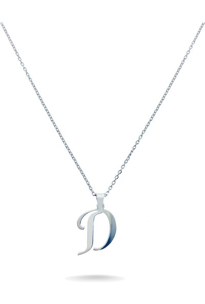 Bulvardi 925 Ayar Gümüş Lazer Kesim Harf Kolye - D Harfi - Standart Bulvardi 925 Ayar Gümüş Lazer Kesim Harf Kolye - D Harfi - Standart