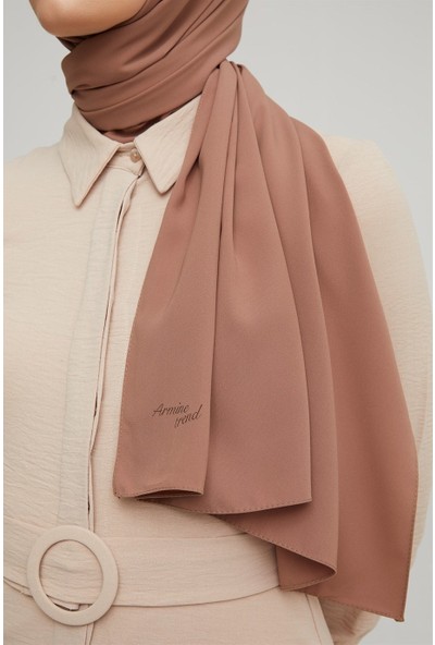 Armine Trend Medine Ipeği Şal 70X200 - Sütlükahve