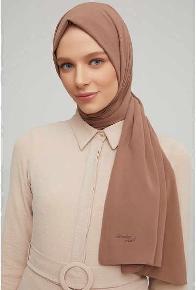Armine Trend Medine Ipeği Şal 70X200 - Kestane