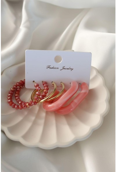 Modalem Narçiçeği Renkli Çoklu Küpe 37991