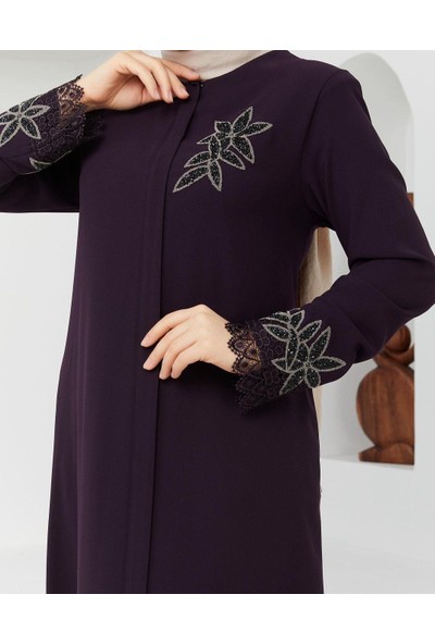 Glr & Gym Necmiye Büyük Beden Petek Kumaş Abiye Kadın Ferace