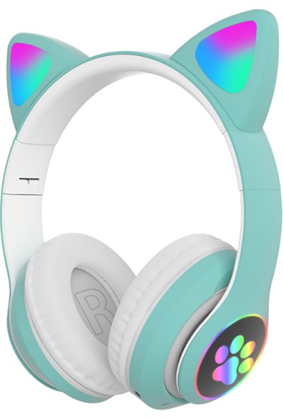 Ally 23M Kedi Kulak Kulaküstü Bluetooth 5.0 Kablosuz Kulaklık LED Işıklı