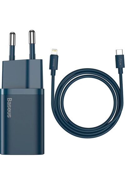 Baseus Super Si 1c 20W Hızlı Şarj Adaptörü + Type-C To Lightning iPhone 1m Şarj Kablosu