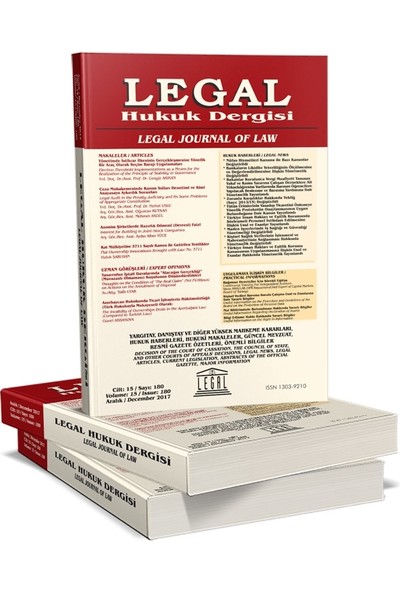 Legal Hukuk Dergisi 2017 Yılı 1 Takım 12 Sayı (Ciltli)