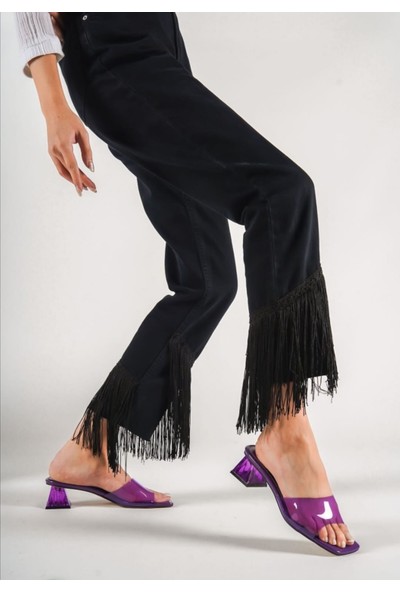 Hera Shoes Hera Kadın Mor Şeffaf Terlik Hera Shoes Hera Kadın Mor Şeffaf Terlik