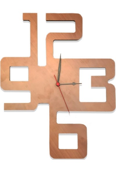 Ahşap Tasarım Duvar Saati Kahverengi 44 cm