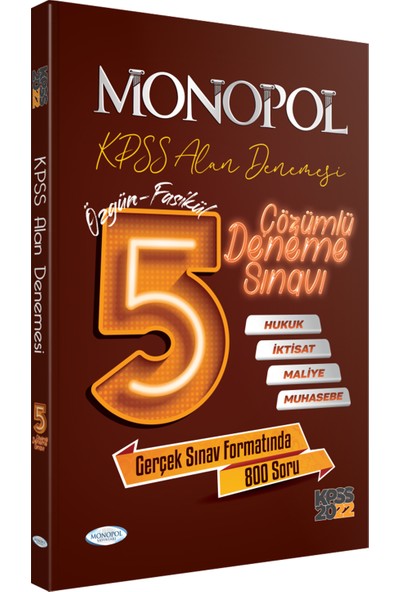 Monopol Yayınları KPSS-A 2022 Tamamı Çözümlü Fasikül 5 Deneme Sınavı