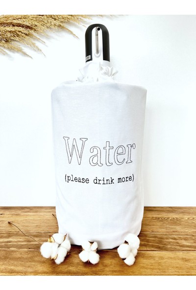 Atölye No 35 Water Büzgülü Cam Damacana Kılıfı Beyaz