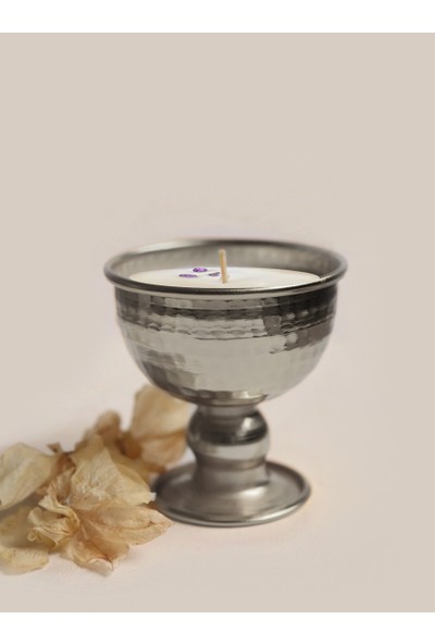 Sandal Ağacı Esanslı & Ametist Detaylı Ayaklı Mum