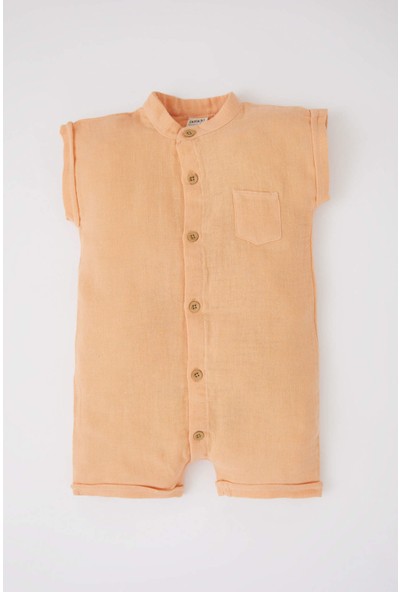 DeFacto Erkek Bebek Regular Fit Kolsuz Kısa Muslin Tulum X8189A222SP DeFacto Erkek Bebek Regular Fit Kolsuz Kısa Muslin Tulum X8189A222SP
