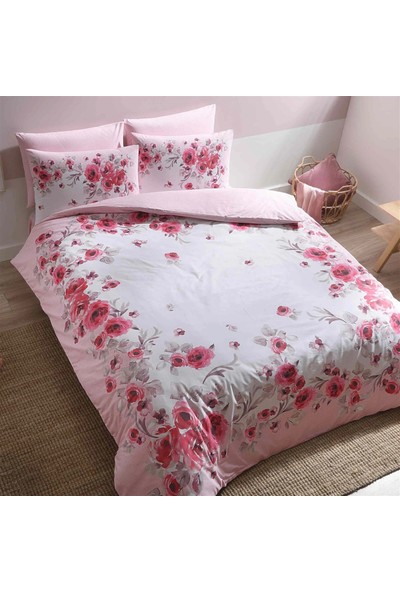 Taç Shiny Ranforce Çift Kişilik Nevresim Takımı Pembe