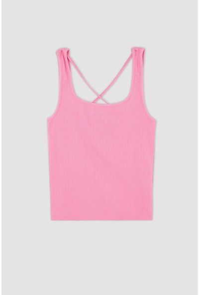 Slim Fit Kare Yaka Kaşkorse ATLET Y4842AZ22SM